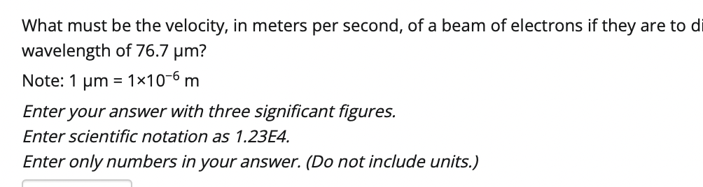 Solved What must be the velocity, in meters per second, of a | Chegg.com