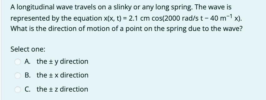 Solved A longitudinal wave travels on a slinky or any long | Chegg.com