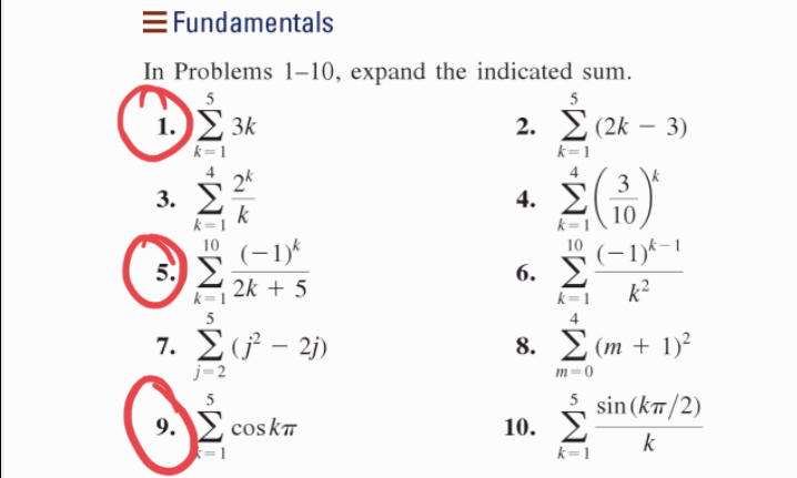 Solved In Problems 1-10, expand the indicated sum. 1.) | Chegg.com