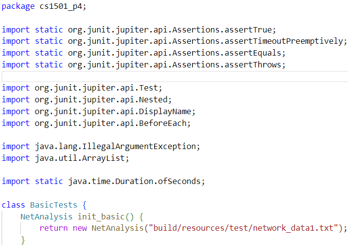 Solved You will need to implement a class named NetAnalysis | Chegg.com