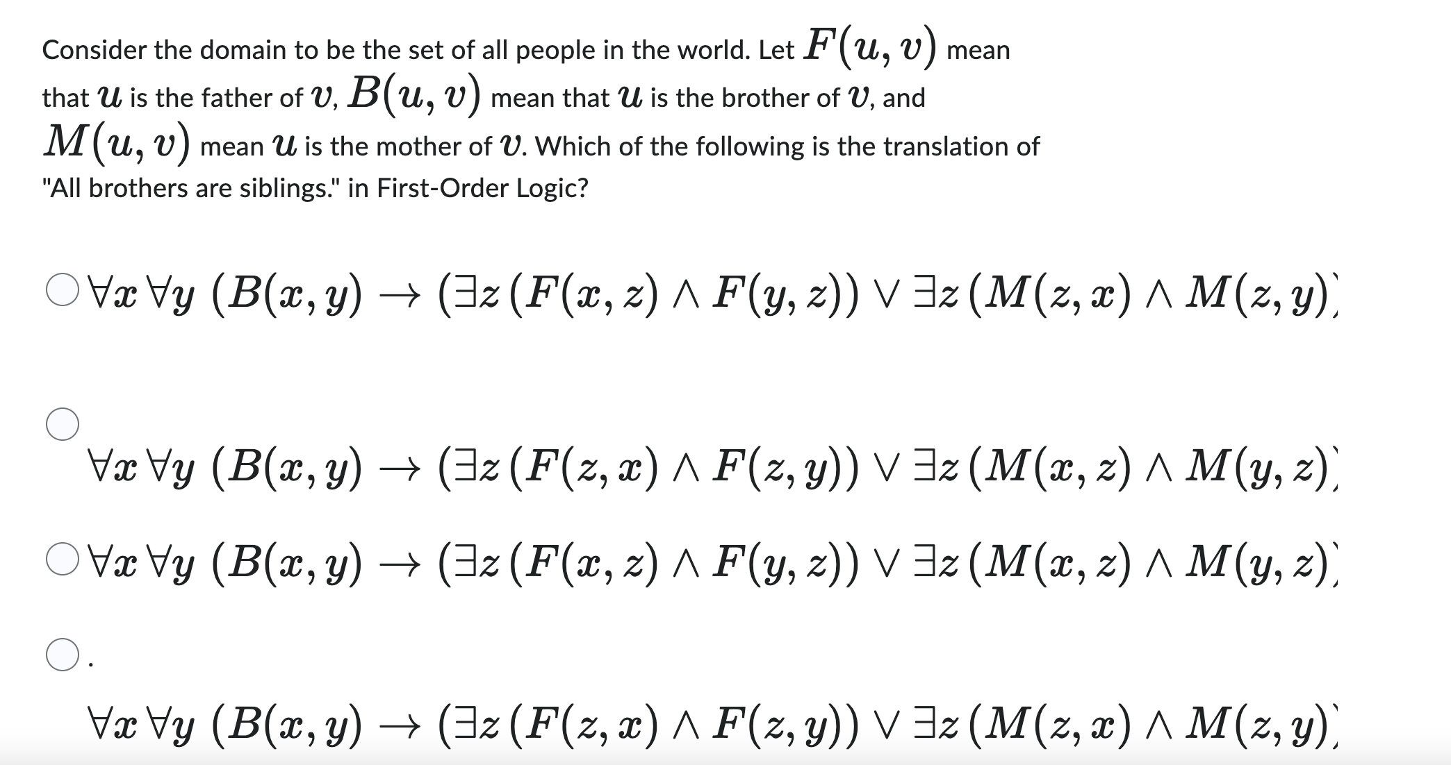 Solved by an EXPERT Consider the domain to be ﻿the set of ﻿all people in | Chegg.com