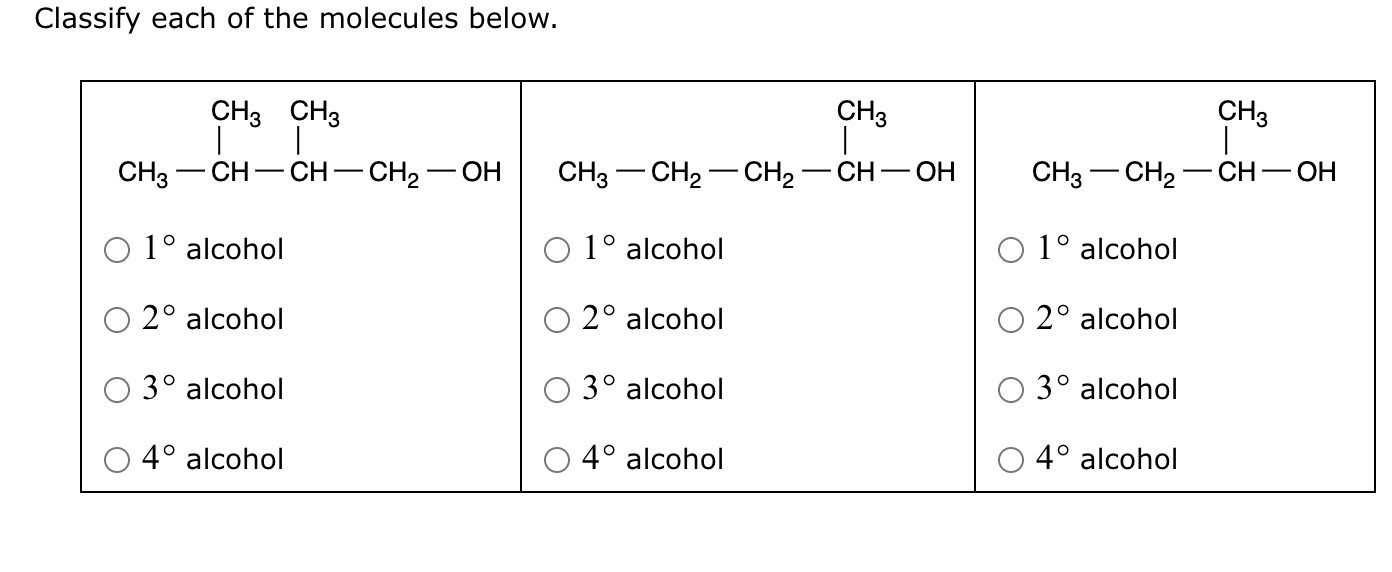 Solved Classify each of the molecules below. | Chegg.com