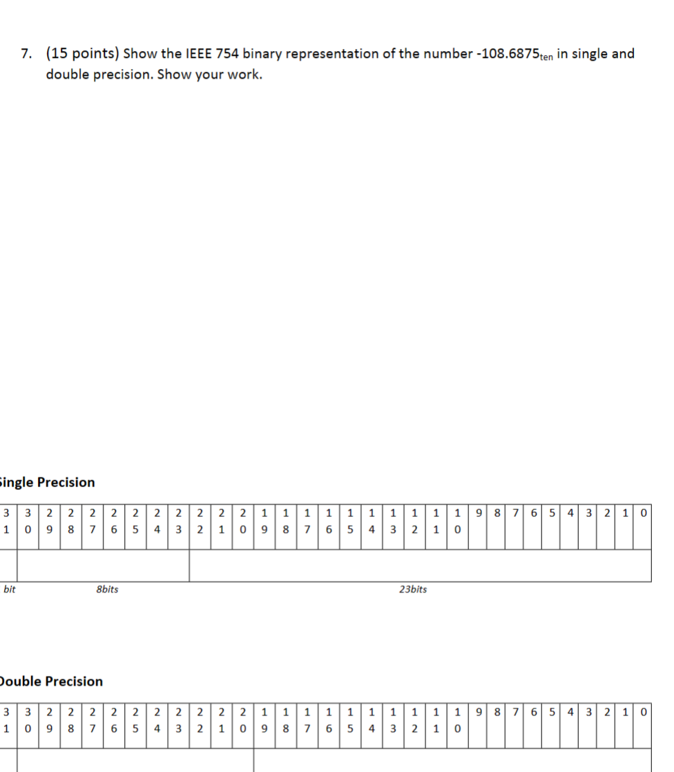 Solved 15 ﻿points ﻿show The Ieee 754 ﻿binary 