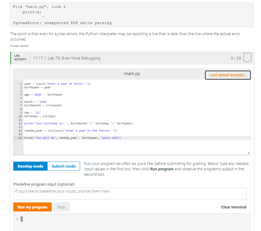 Solved 1717 Lab 7d Even More Debugging Overview This Lab