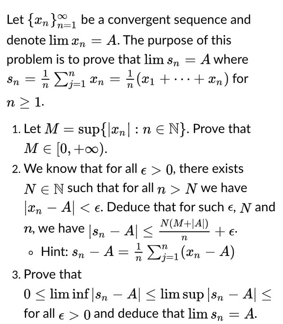 Solved Let {Xn}n-1 be a convergent sequence and denote lim | Chegg.com
