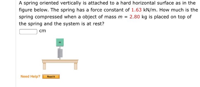 Solved A spring oriented vertically is attached to a hard | Chegg.com