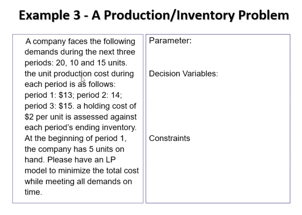 Solved For the following problem: List the parameter, | Chegg.com