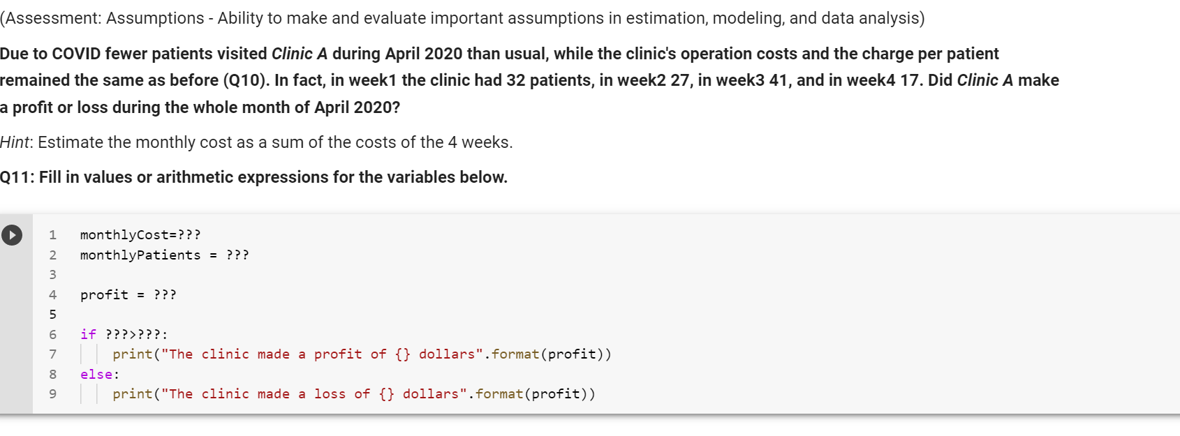 Solved Assessment: Assumptions - Ability to make and | Chegg.com