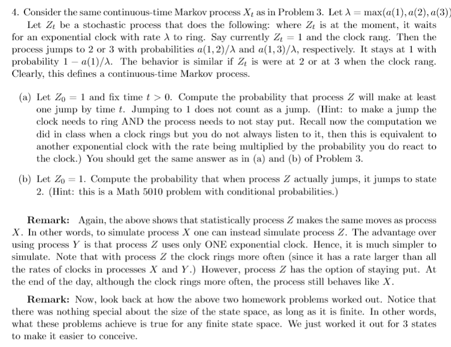 4. Consider the same continuous-time Markov process | Chegg.com