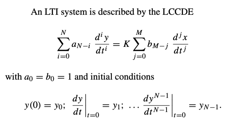 Solved An LTI system is described by the LCCDE N M d' y Σας | Chegg.com