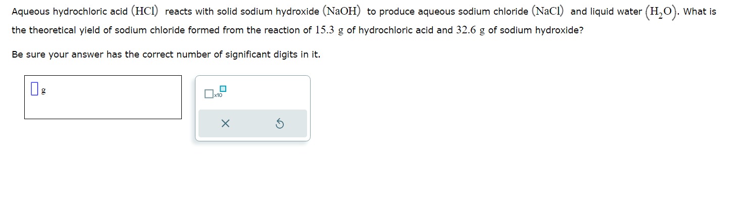 Solved Aqueous hydrochloric acidHClreacts with solid sodium | Chegg.com
