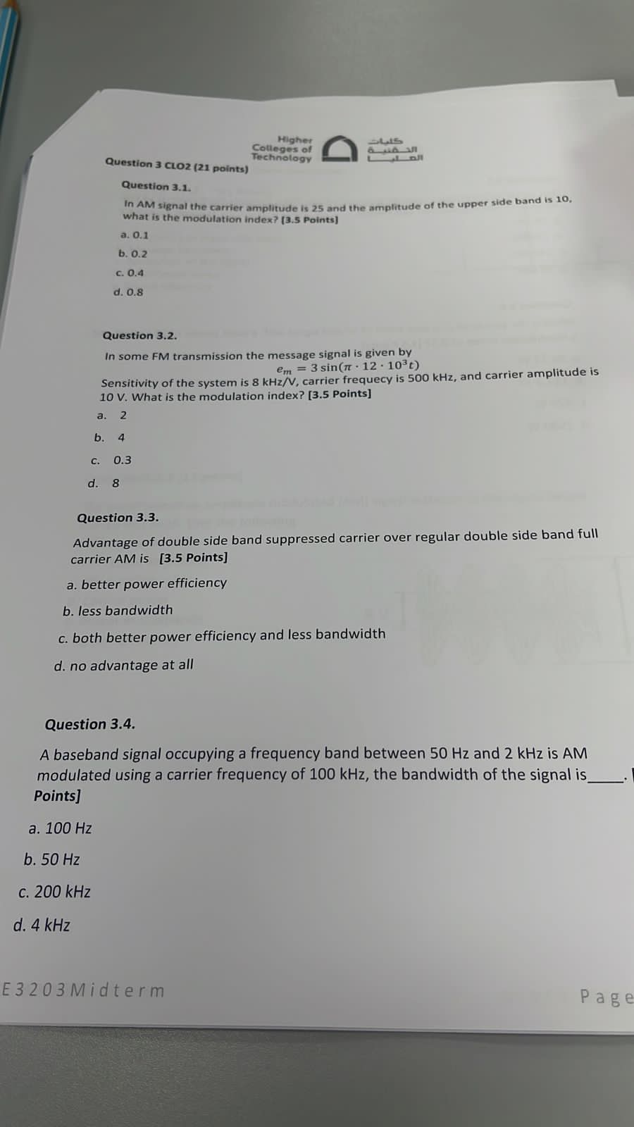 Solved Question 3.1. In AM signal the carrier amplitude is | Chegg.com Solved Question 3.1. In AM signal the carrier amplitude is | Chegg.com