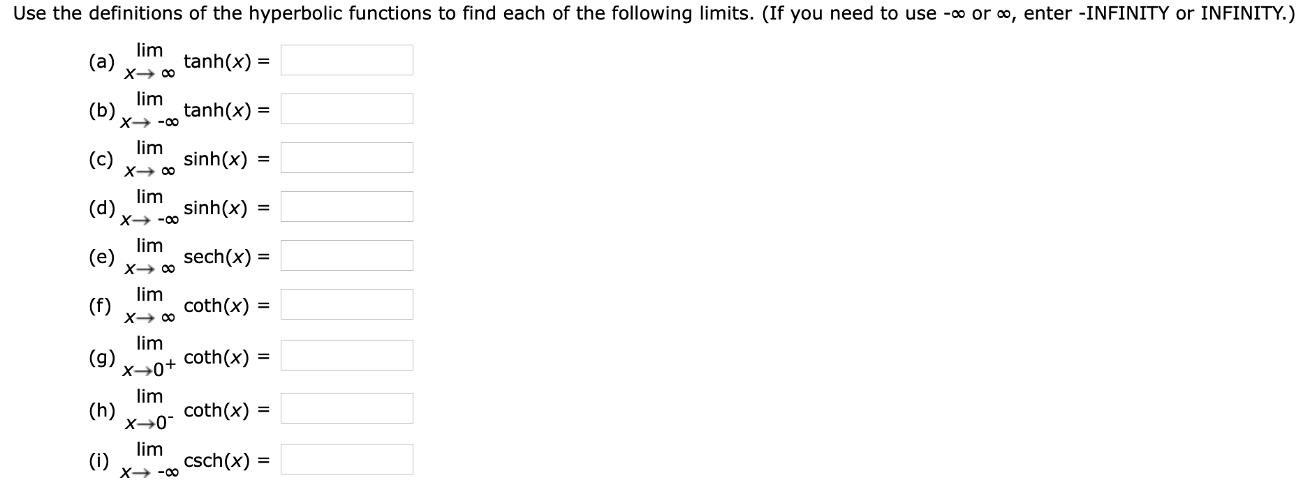 Solved Use the definitions of the hyperbolic functions to | Chegg.com