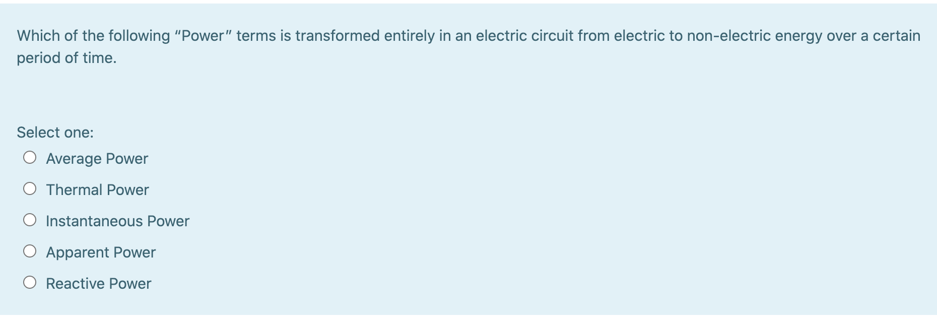 Solved Which of the following "Power" terms is transformed | Chegg.com