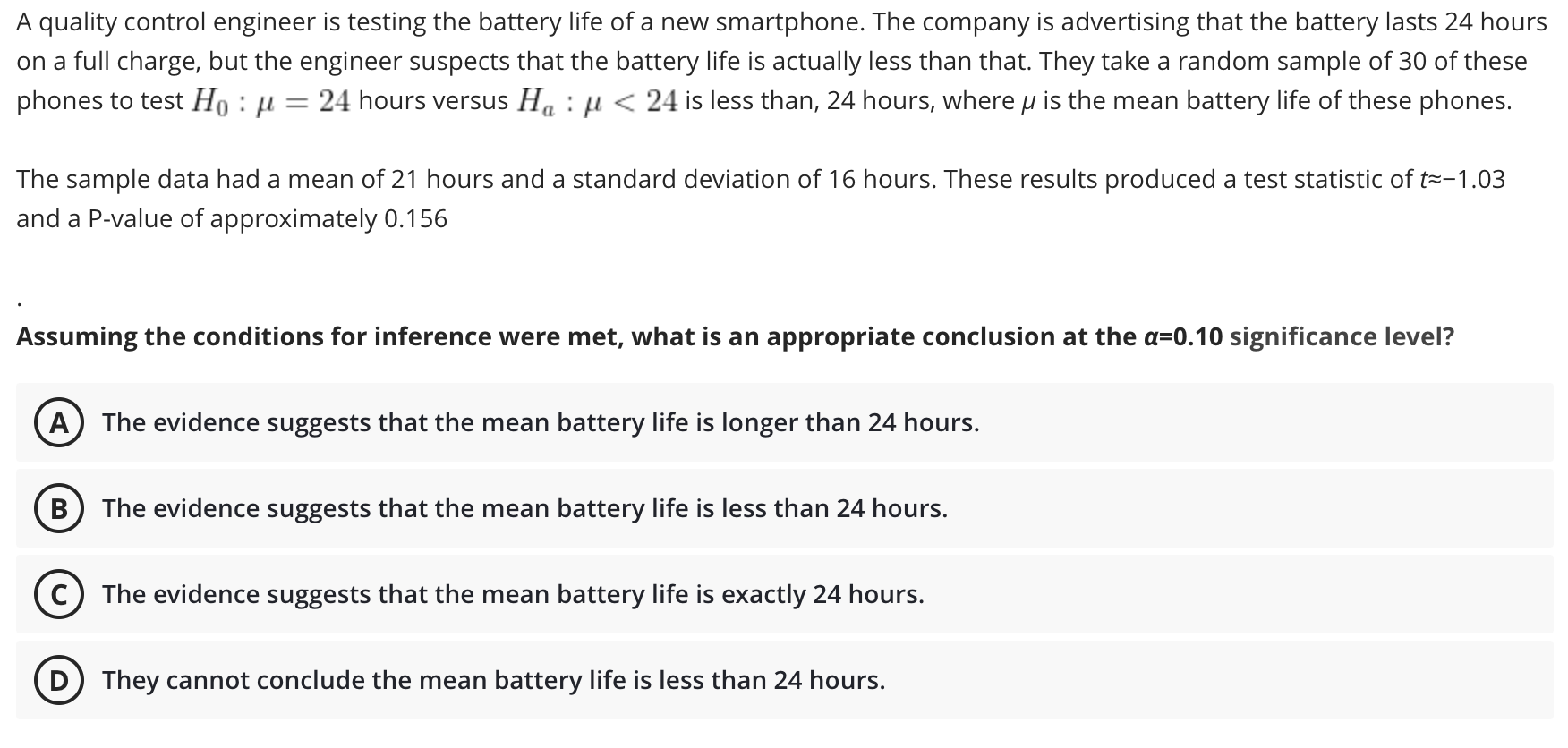 Solved A Quality Control Engineer Is Testing The Battery Chegg