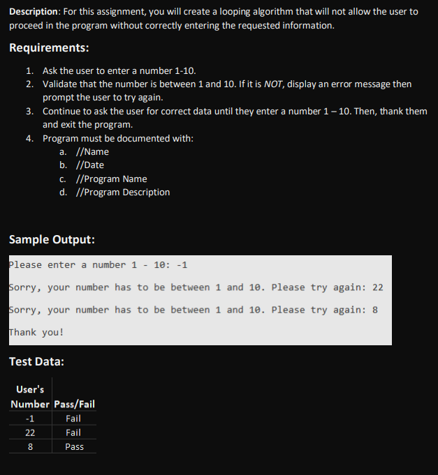 Solved Description: For this assignment, you will create a | Chegg.com