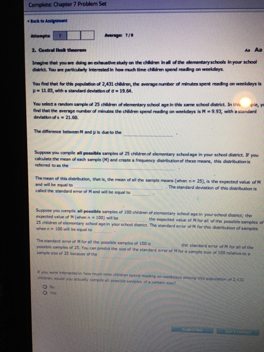 Solved Complete: Chapter 7 Problem Set Back to Assigroament | Chegg.com