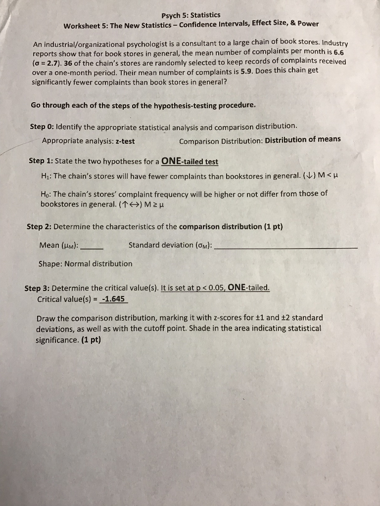 Solved Psych 5: Statistics Worksheet 5: The New Statistics- | Chegg.com