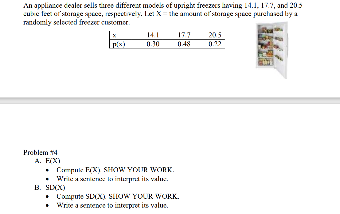 Solved An appliance dealer sells three different models of | Chegg.com