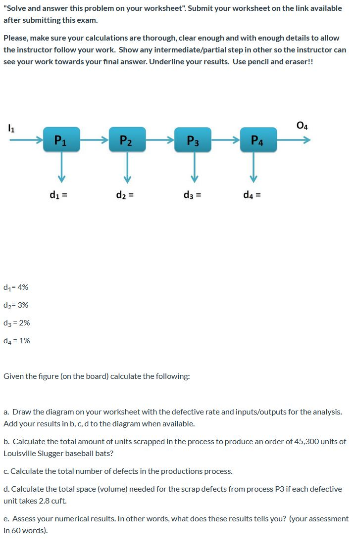 Solved "Solve and answer this problem on your worksheet". | Chegg.com