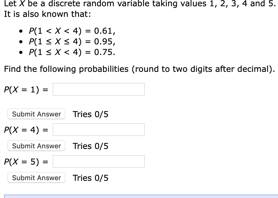 Solved Let X be a discrete random variable taking values 1, | Chegg.com