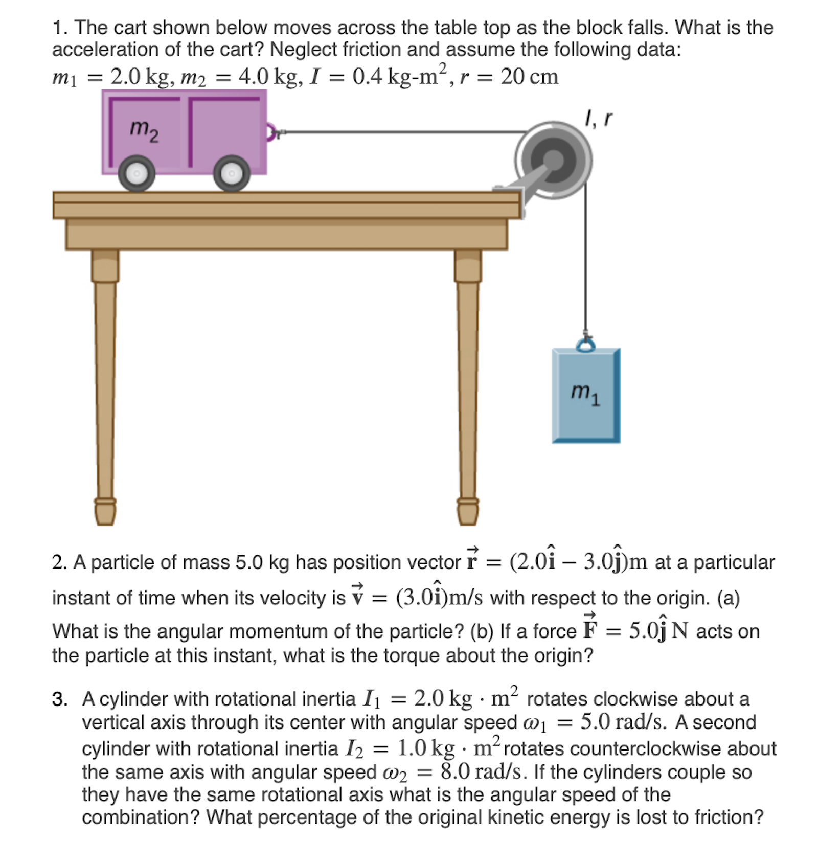 Solved The cart shown below moves across the table top as | Chegg.com