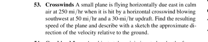 Solved A small plane is flying horizontally due east in calm | Chegg.com