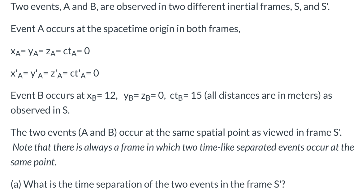Solved Two events, A and B, are observed in two different | Chegg.com