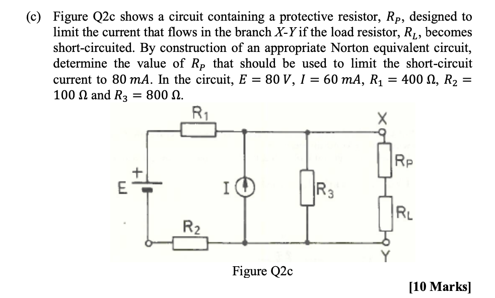 Solved c) Figure Q2c shows a circuit containing a protective | Chegg.com
