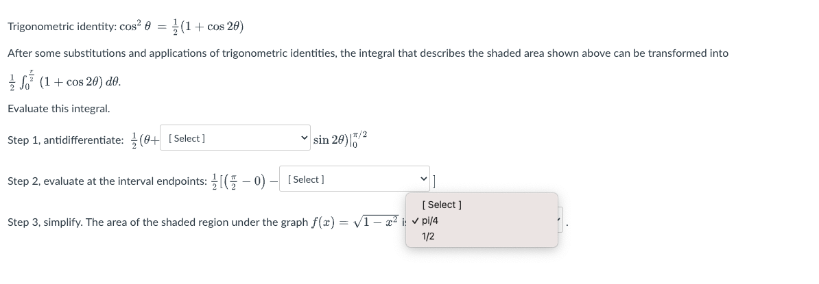 Solved Trigonometric identity: cos2θ=21(1+cos2θ) After some | Chegg.com