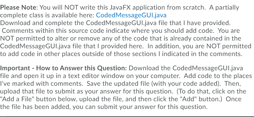Solved For this question, you will complete a JavaFX GUI | Chegg.com