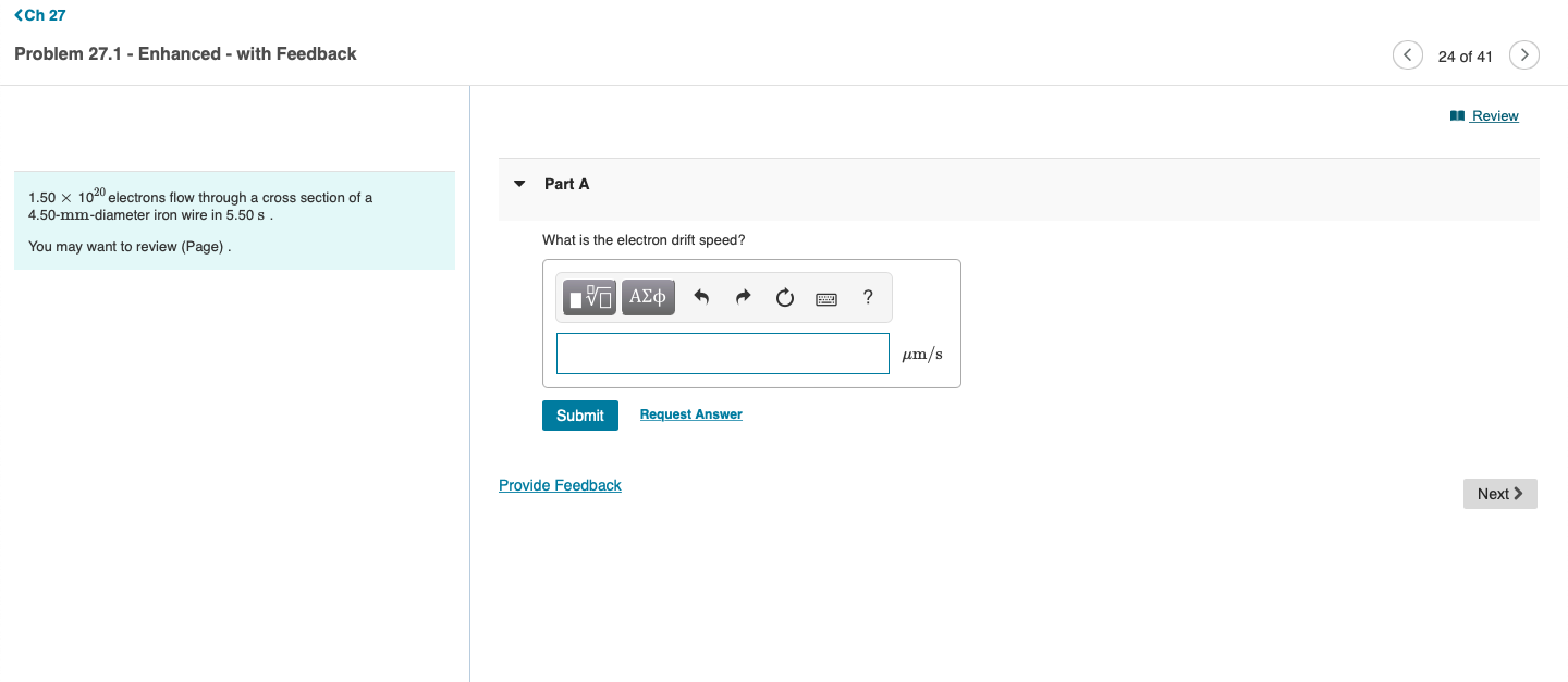 Solved Problem 27.1 - Enhanced - with Feedback 1.50×1020 | Chegg.com