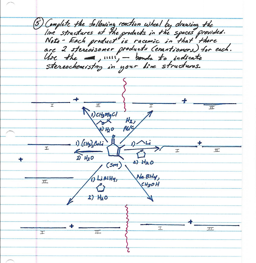 Solved (5) Complete the following reaction wheel by drawing | Chegg.com