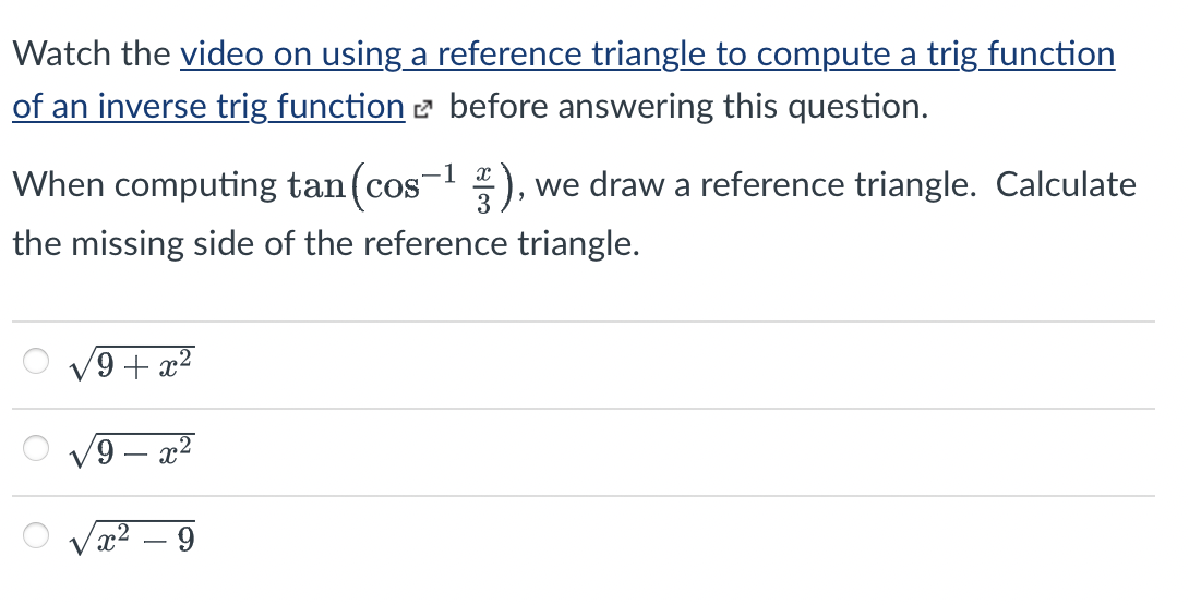 Solved Watch the video on using a reference triangle to | Chegg.com