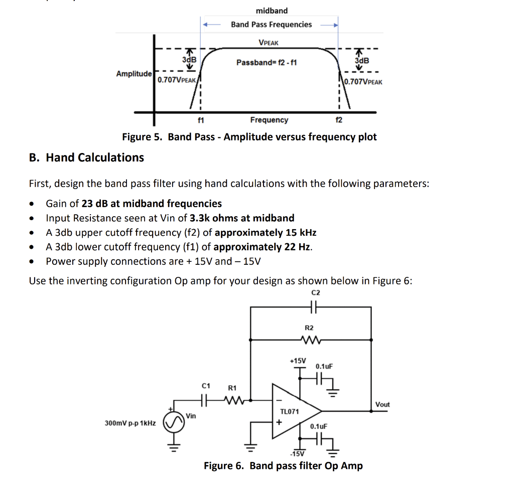 Solved Need to design a simple band pass filter using an Op | Chegg.com