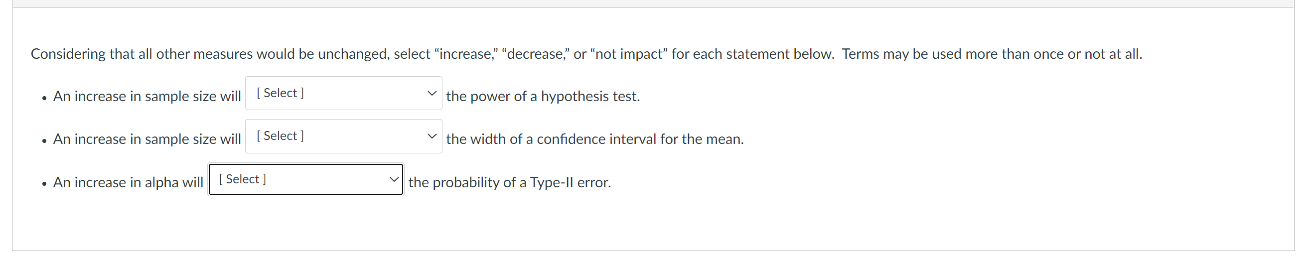 Solved Answer Choices For All Three Are Increase Decrease 3888