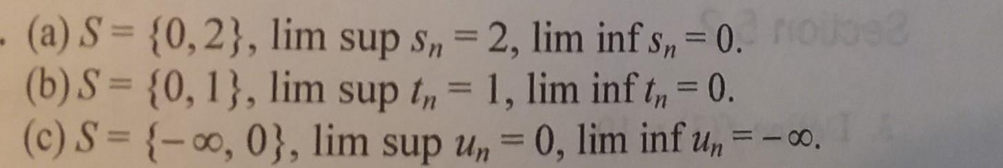 Solved lim sup Sn=+ 3. For each sequence, find the set S of | Chegg.com