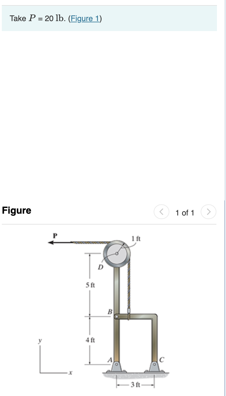 Solved Take P=20lb. (Figure 1) FigureDetermine the | Chegg.com