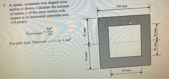 Solved A square, symmetric box-shaped section is shown. | Chegg.com