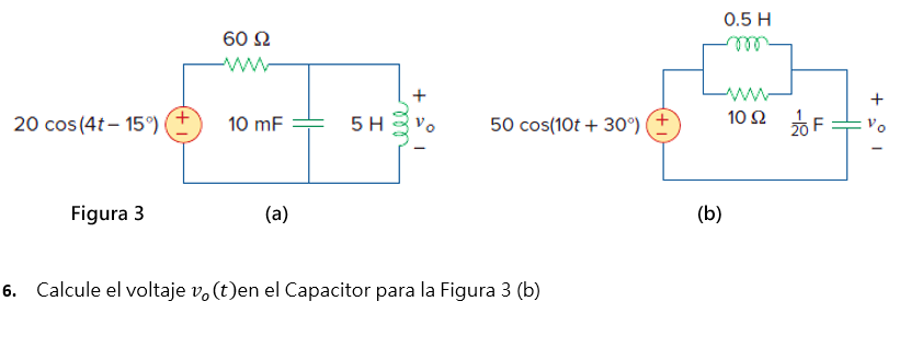 Solved 6. Calcule el voltaje vo(t) en el Capacitor para la | Chegg.com