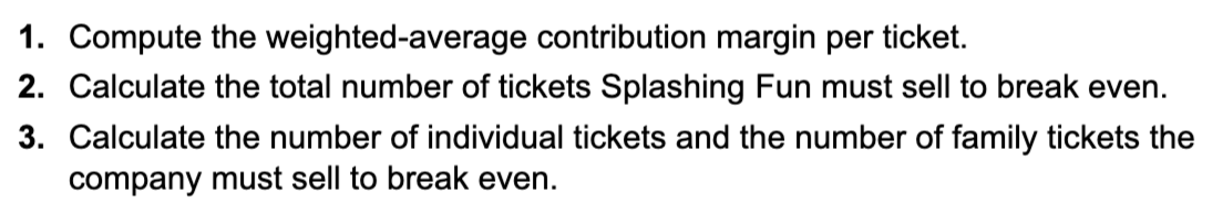 1. Compute the weighted average contribution margin | Chegg.com