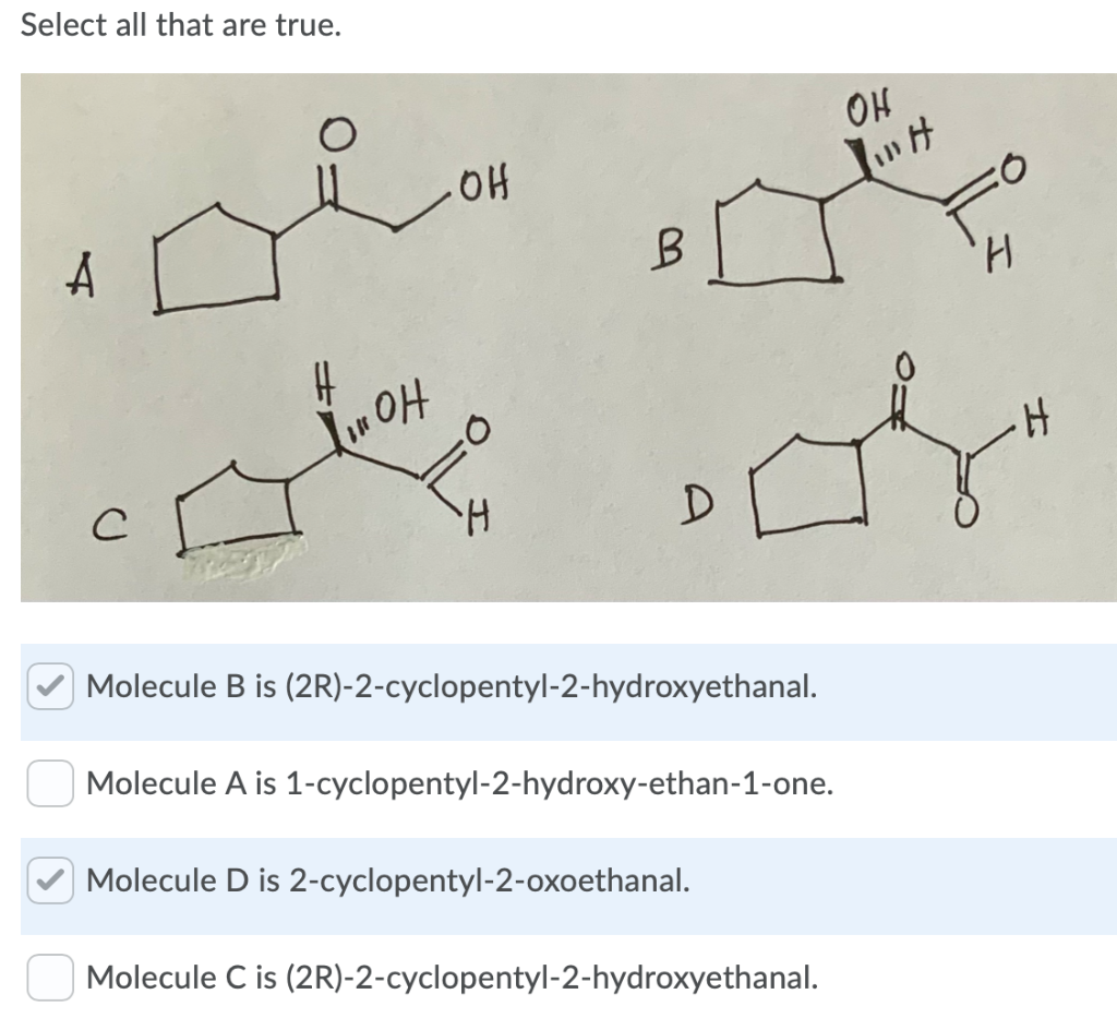 Solved Select all that are true. OR در گل .0 B B. ' A 'H H | Chegg.com