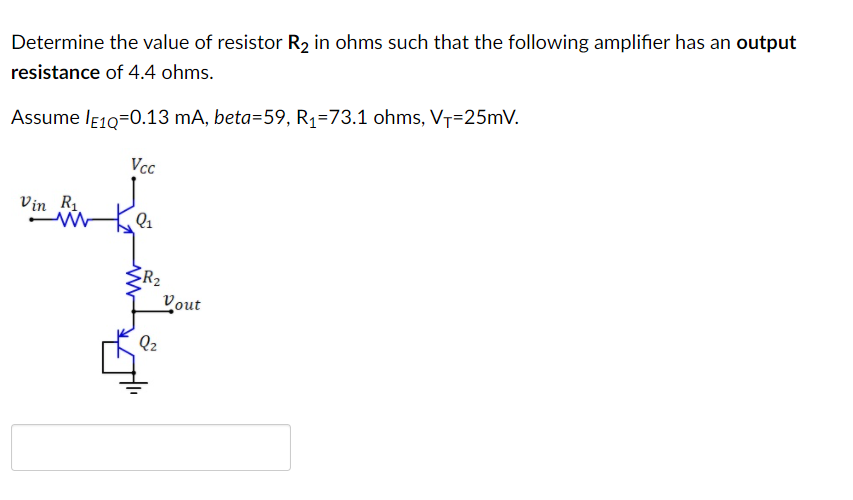 Solved Determine the value of resistor R2 in ohms such that | Chegg.com