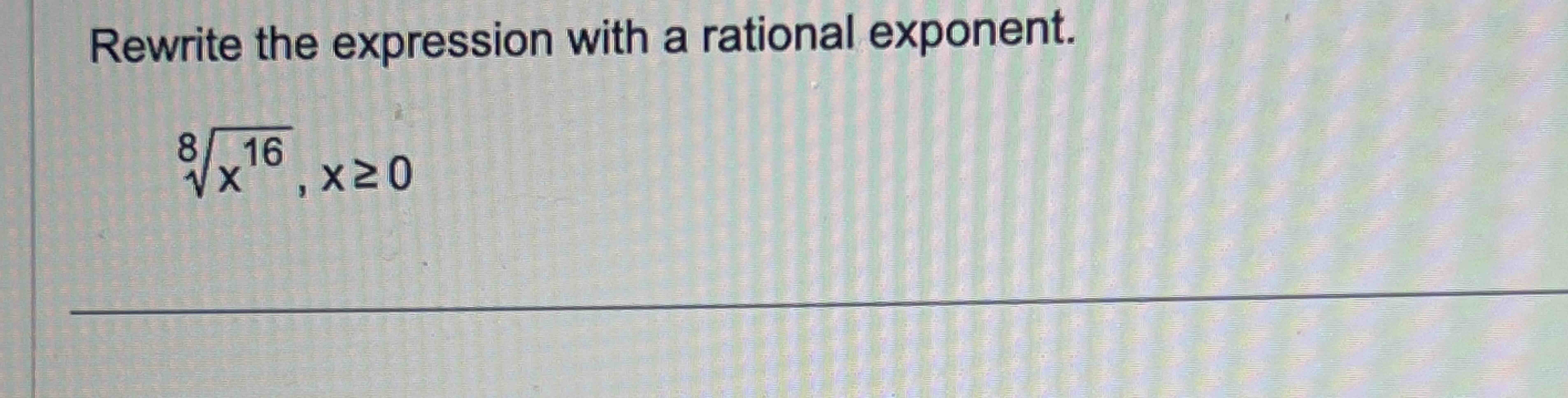 Solved Rewrite the expression with a rational | Chegg.com