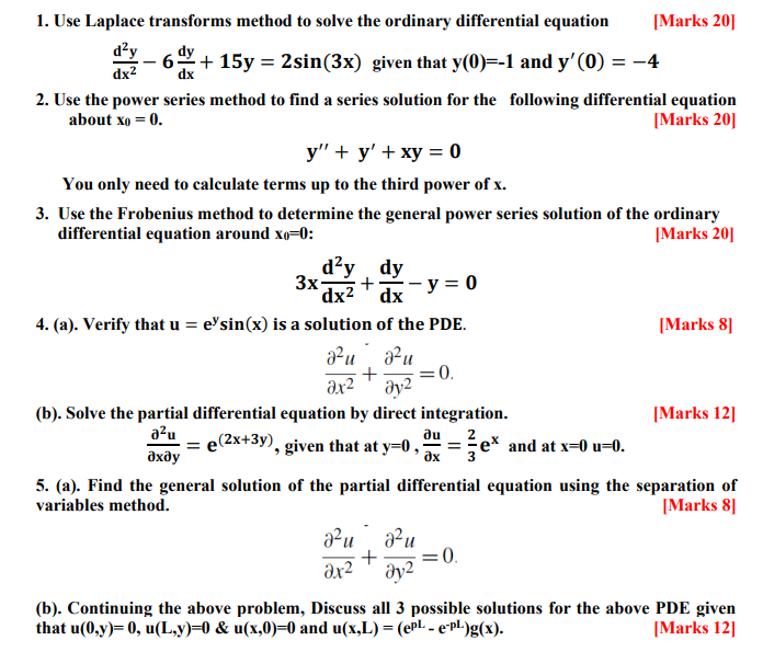 Solved dx2d2y−6dxdy+15y=2sin(3x) given that y(0)=−1 and | Chegg.com