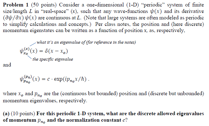 Solved Problem 1 (50 points) Consider a one-dimensional | Chegg.com Solved Problem 1 (50 points) Consider a one-dimensional | Chegg.com