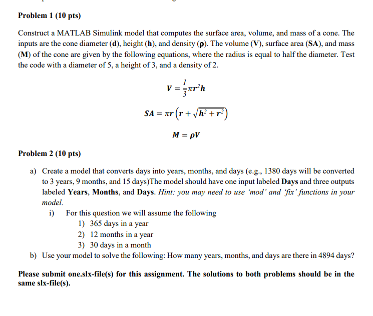 Solved Construct A Matlab Simulink Model That Computes The 5769