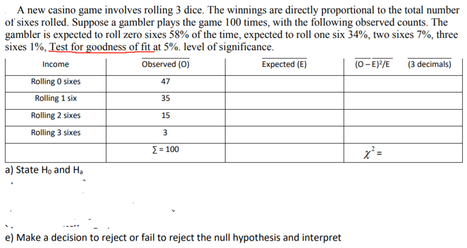 Solved A new casino game involves rolling 3 dice. The | Chegg.com