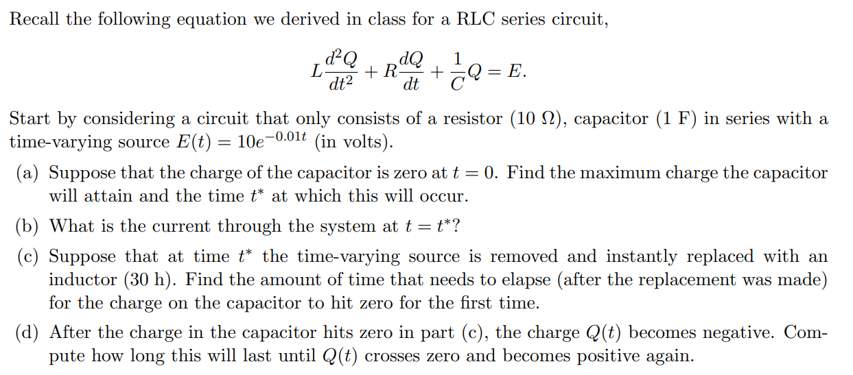 Solved Recall the following equation we derived in class for | Chegg.com