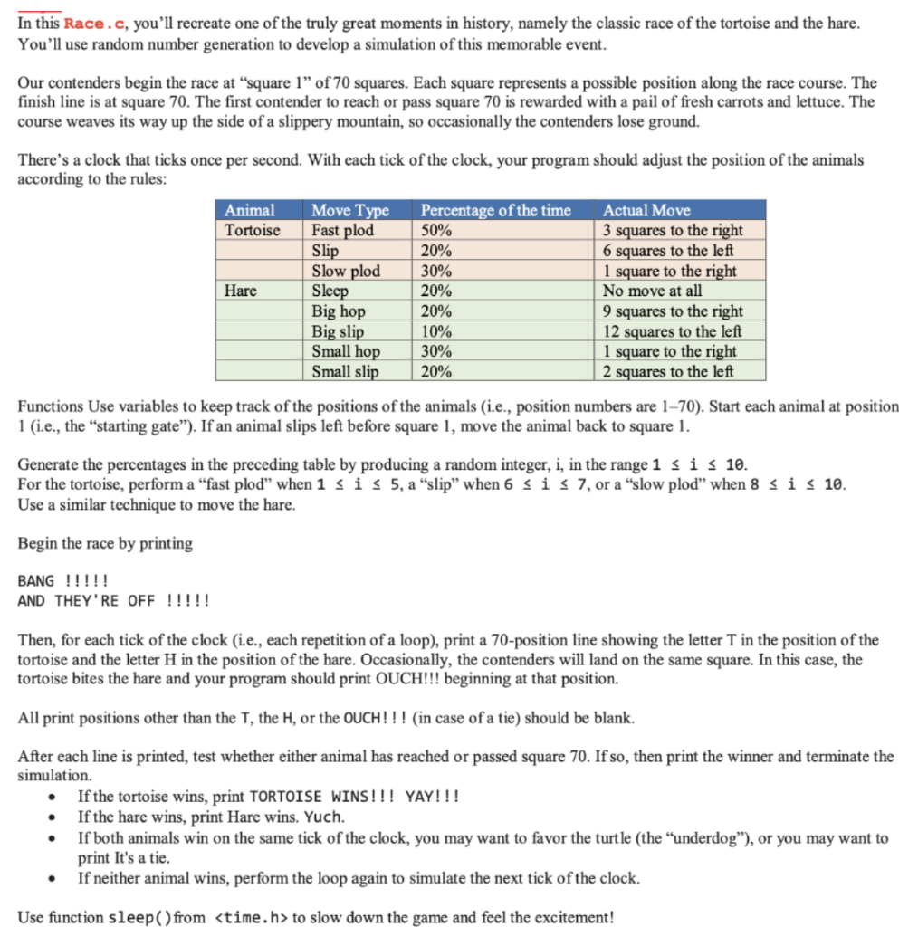 Solved In this Race. c, you'll recreate one of the truly | Chegg.com